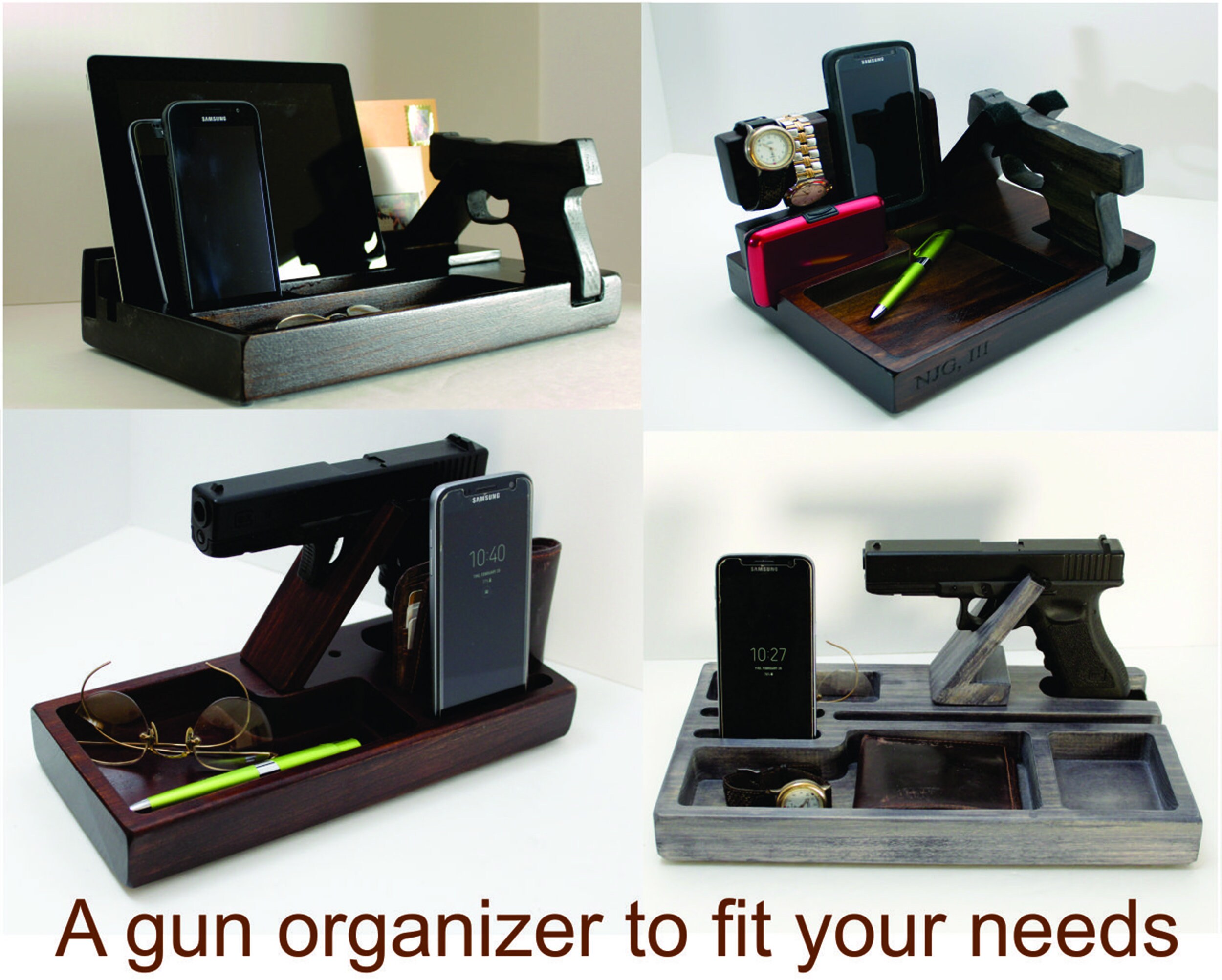 Personalized Gift, Gun Holder, Qi Docking Station for Gun, Wireless ...