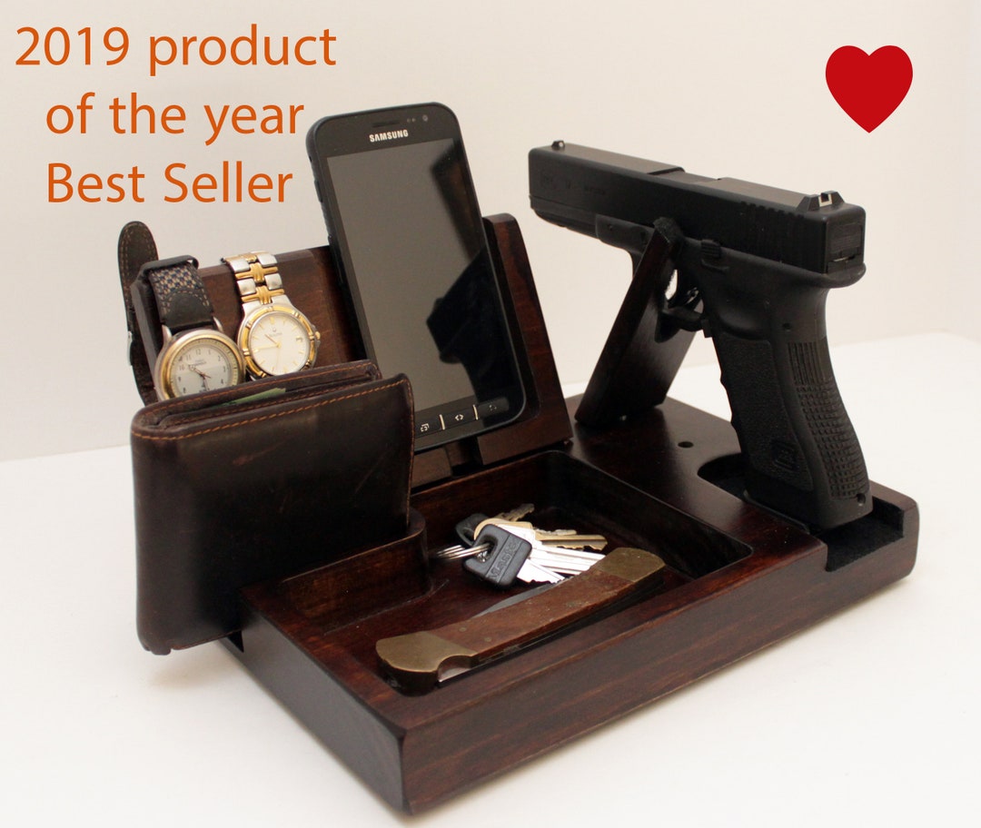 Personalized Gift for Men, EDC Phone Docking Station for Gun, EDC Tray ...