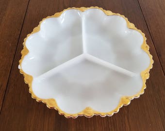 Glass divided plate | Etsy