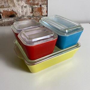 Vintage Pyrex Primary Refrigerator Set - Etsy