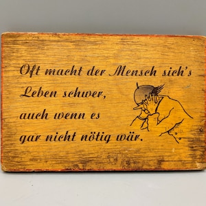 Vintage German World War I Soldier Novelty Wood Sign Wall Decor, Mid ...