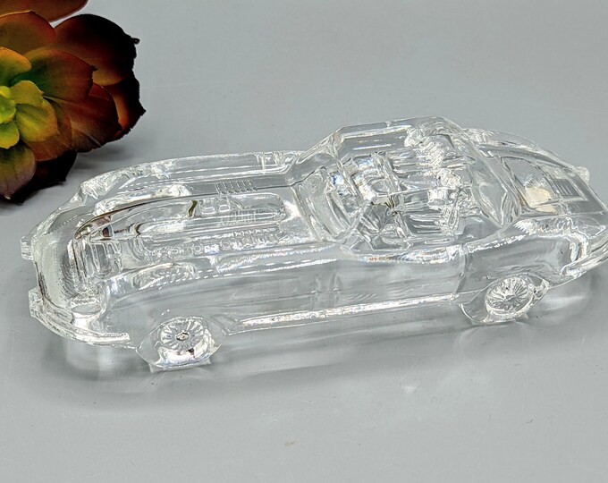 Vintage Nazeing Clear Glass Jaguar Convertible Car Model Paperweight ...