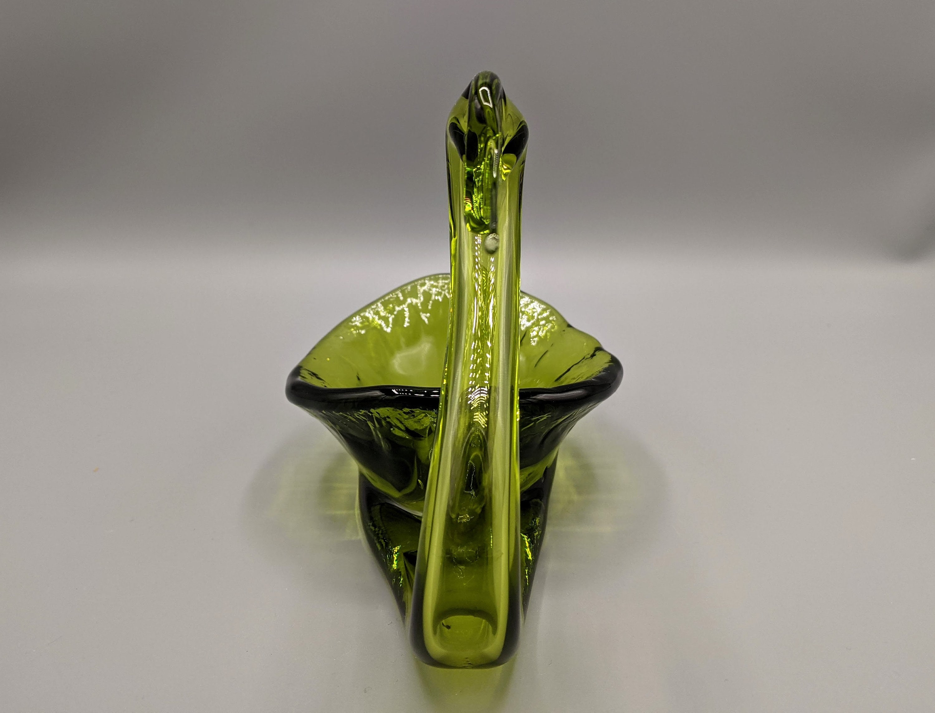Vintage Green Glass Swan Bird Dish Bowl Vintage Green Art | Etsy