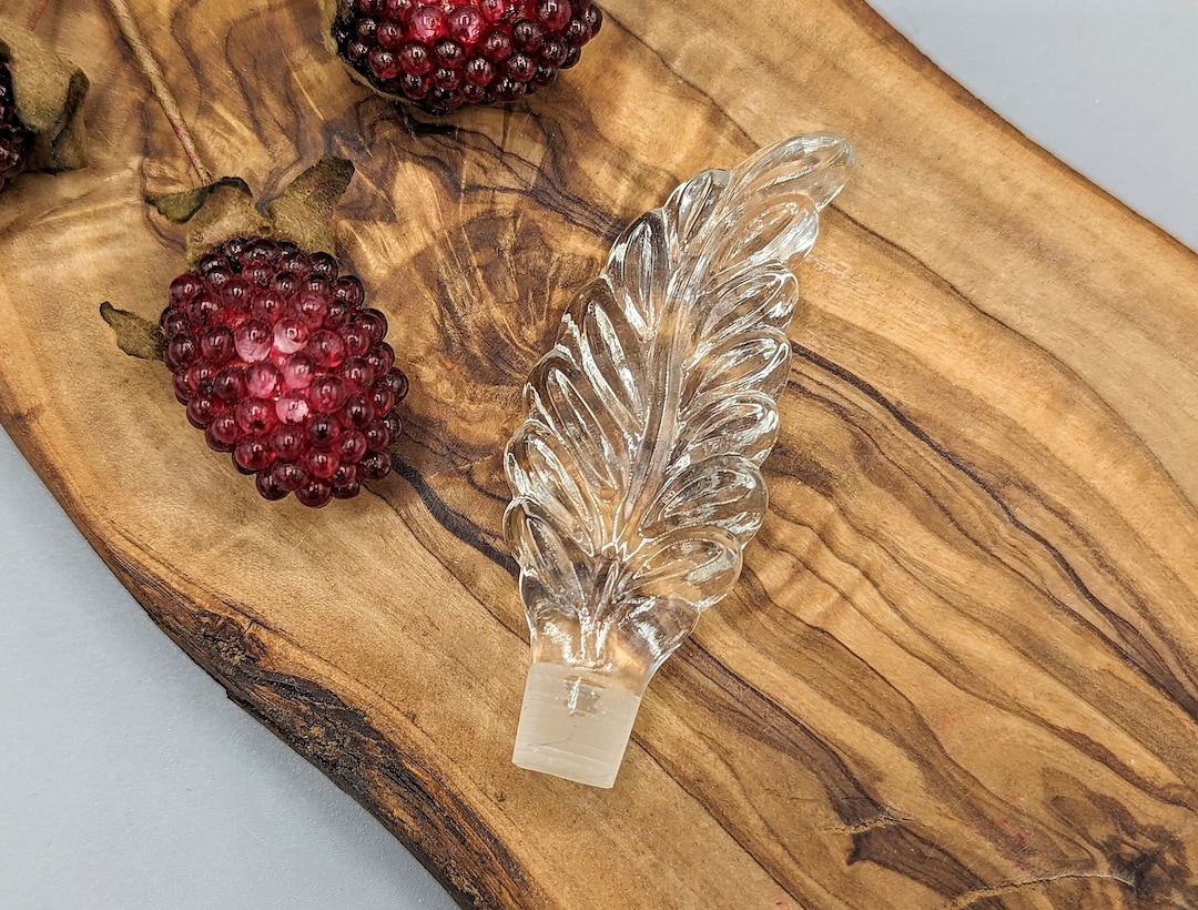 Vintage Clear Glass Leaf Perfume Bottle Top, Vintage Glass Leaf Bottle ...
