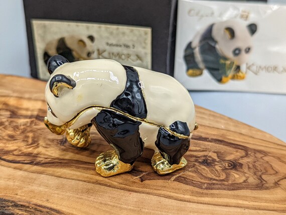 Vintage 2000s Objet D'Art Kimora Panda Enameled Metal… - Gem