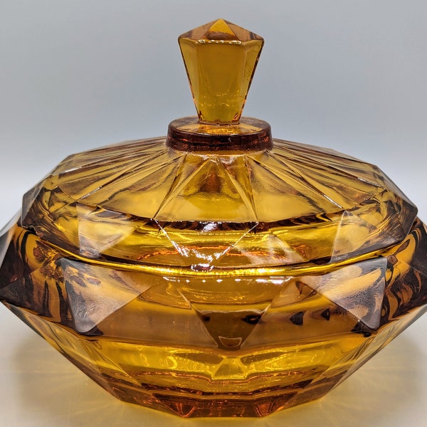Viking Diamond Point Covered Candy Dish - Etsy