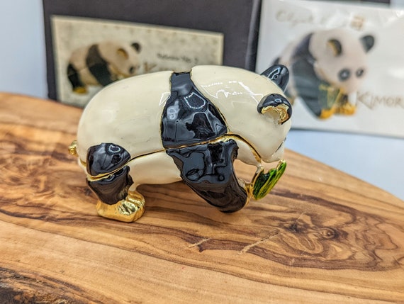 Vintage 2000s Objet D'Art Kimora Panda Enameled Metal… - Gem