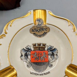 Vintage Ceramic Witten Ruhr Coat of Arms Heraldic Crest Germany Ashtray ...