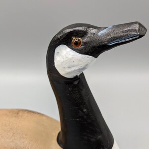Vintage Canadian Goose Hand Carved Painted Wood Bird Decoy Sculpture ...