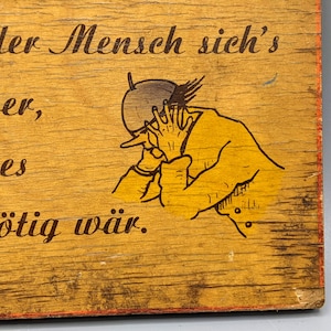 Vintage German World War I Soldier Novelty Wood Sign Wall Decor, Mid ...