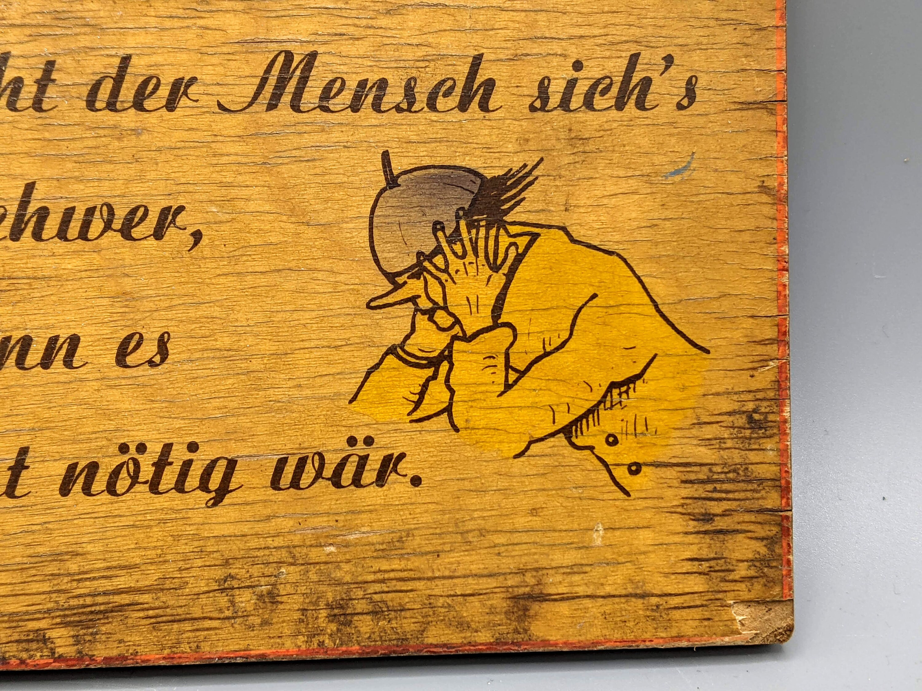 Vintage German World War I Soldier Novelty Wood Sign Wall - Etsy
