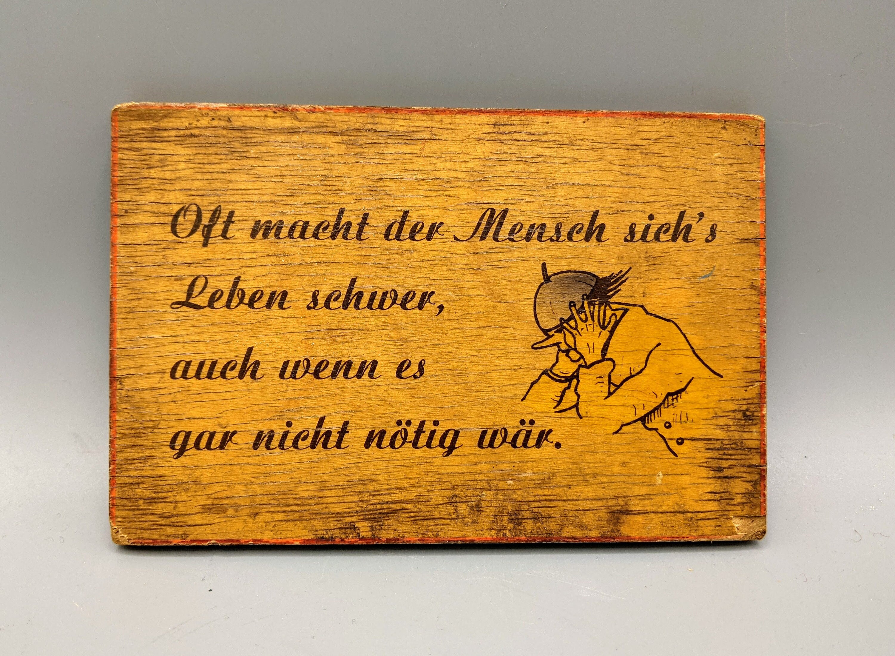 Vintage German World War I Soldier Novelty Wood Sign Wall - Etsy