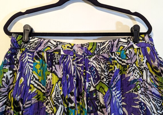 2000s Y2K Vintage Purple Green Abstract Tropical Prin… - Gem
