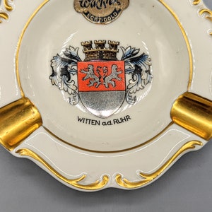 Vintage Ceramic Witten Ruhr Coat of Arms Heraldic Crest Germany Ashtray ...