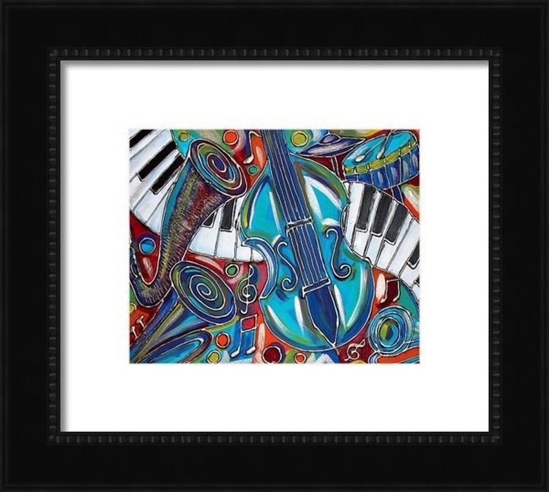 Whimsical Art Print of Original Painting "music Time #1" 5 X 7 or 8 X ...