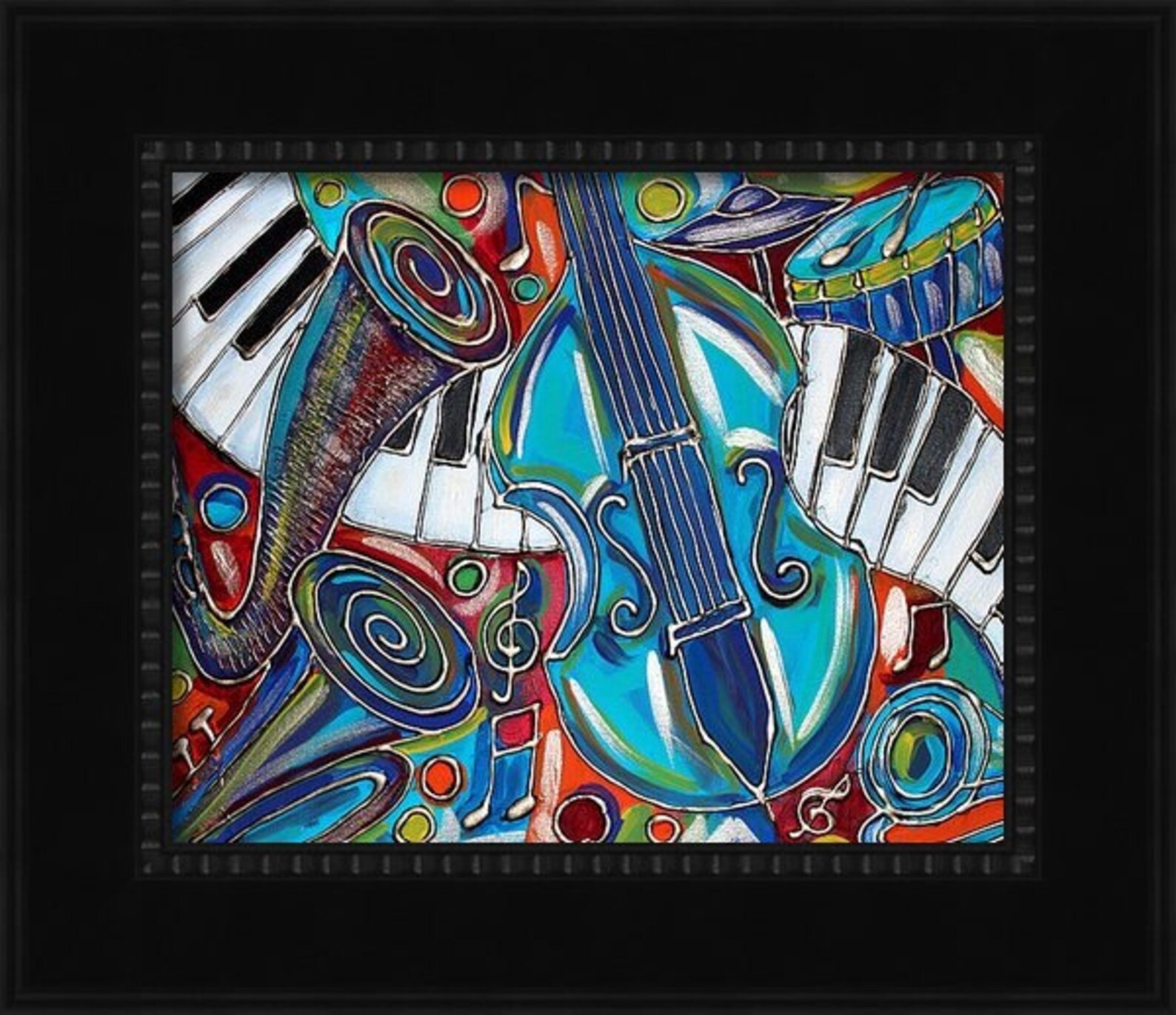 Whimsical Art Print of Original Painting "music Time #1" 5 X 7 or 8 X ...