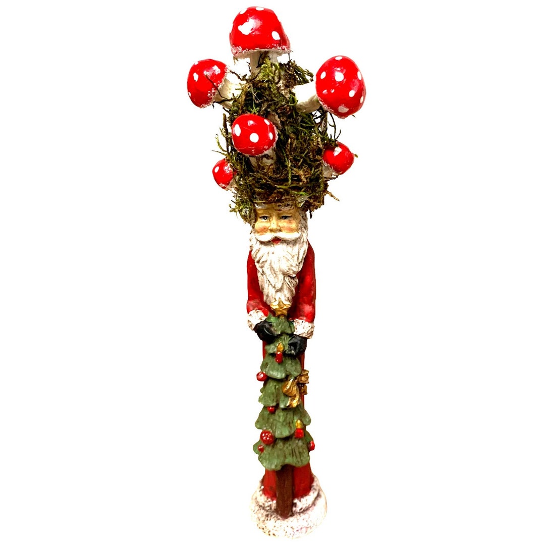 Santa Claus Mushroom Head Artist Repurposed Decoration OOAK Christmas ...