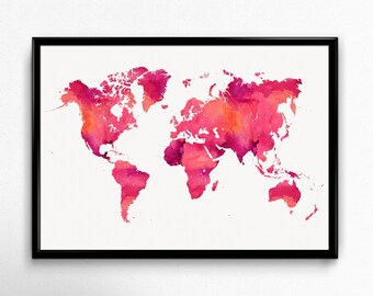 World map poster | Etsy