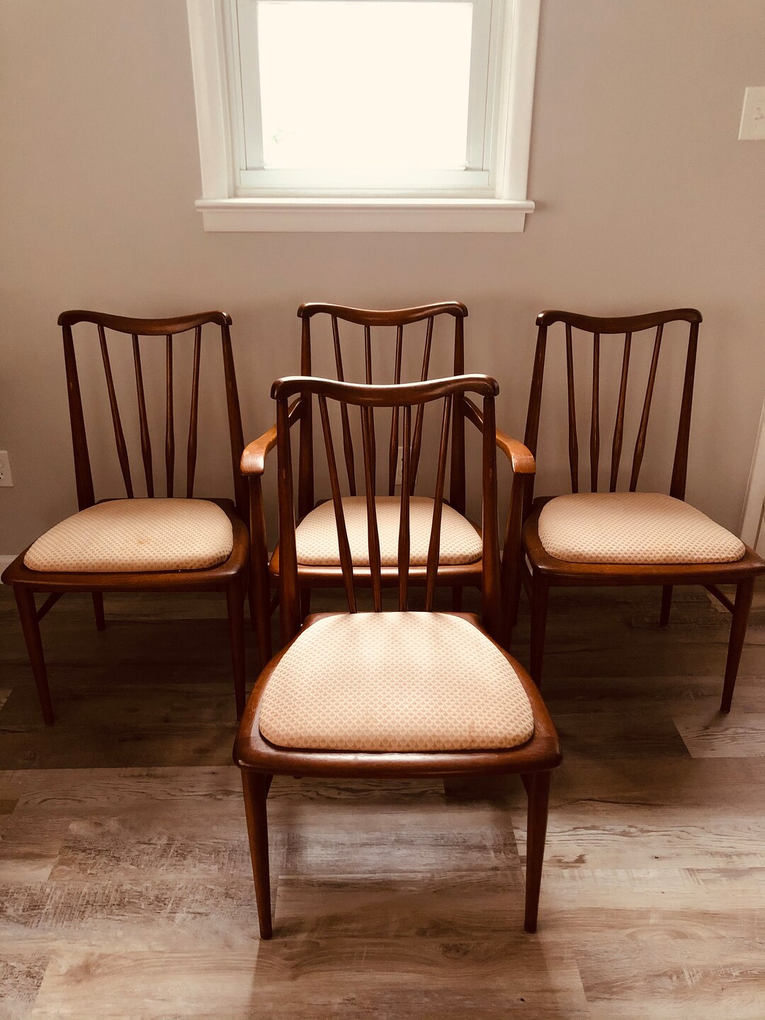 Mid 20th Century Mid Century Modern Spindle Back Side Chairs - Set of 4 ...