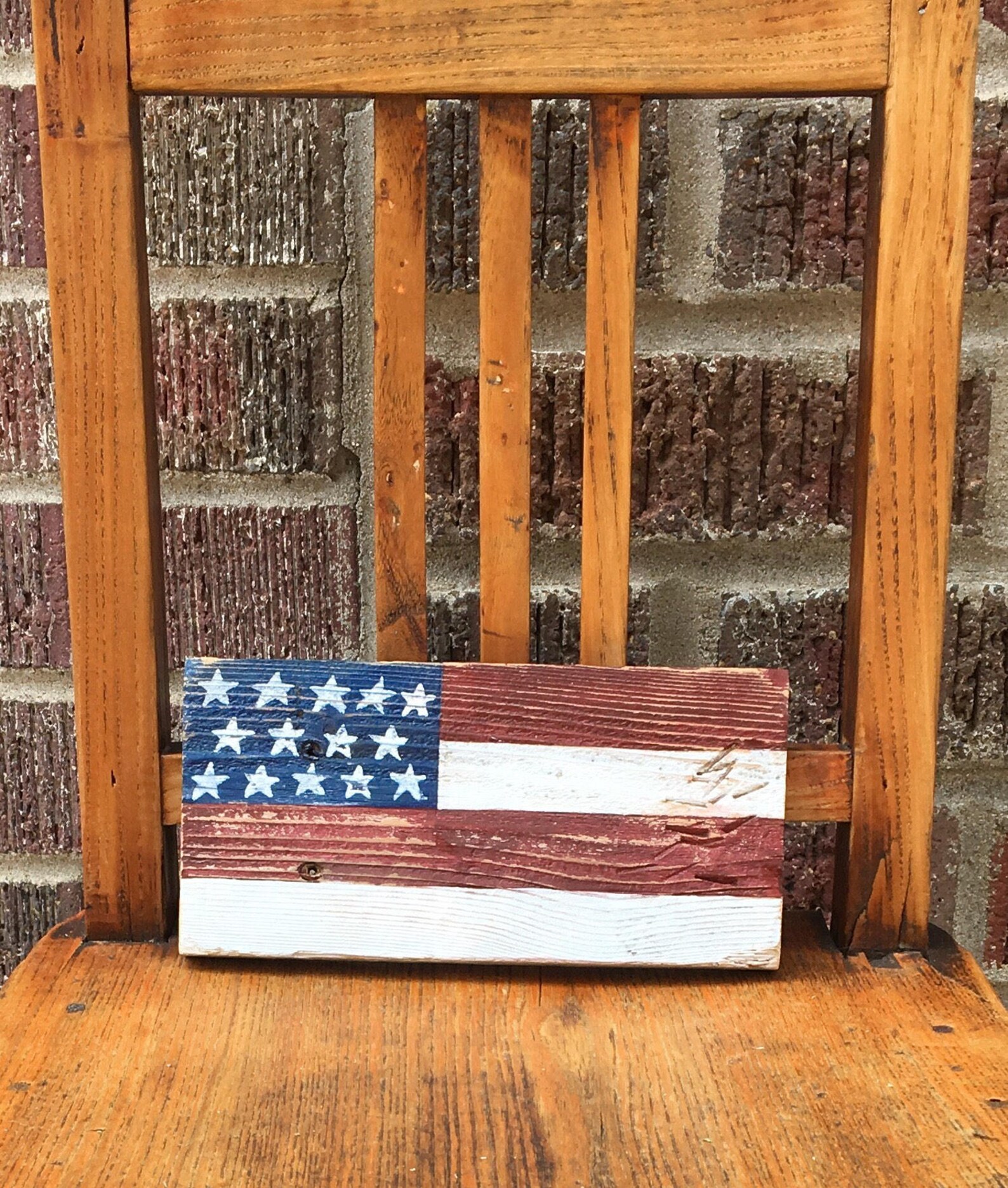 Wood American Flag/ Americana Decor/ USA Flag/ Small Wood Flag ...
