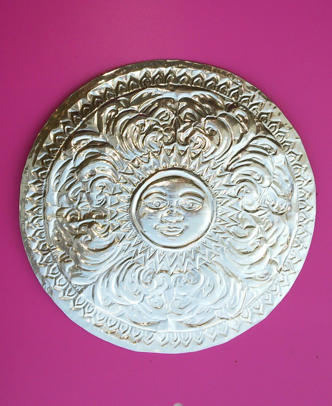 Sun Mandala Embossed 8 Inch Round - Etsy