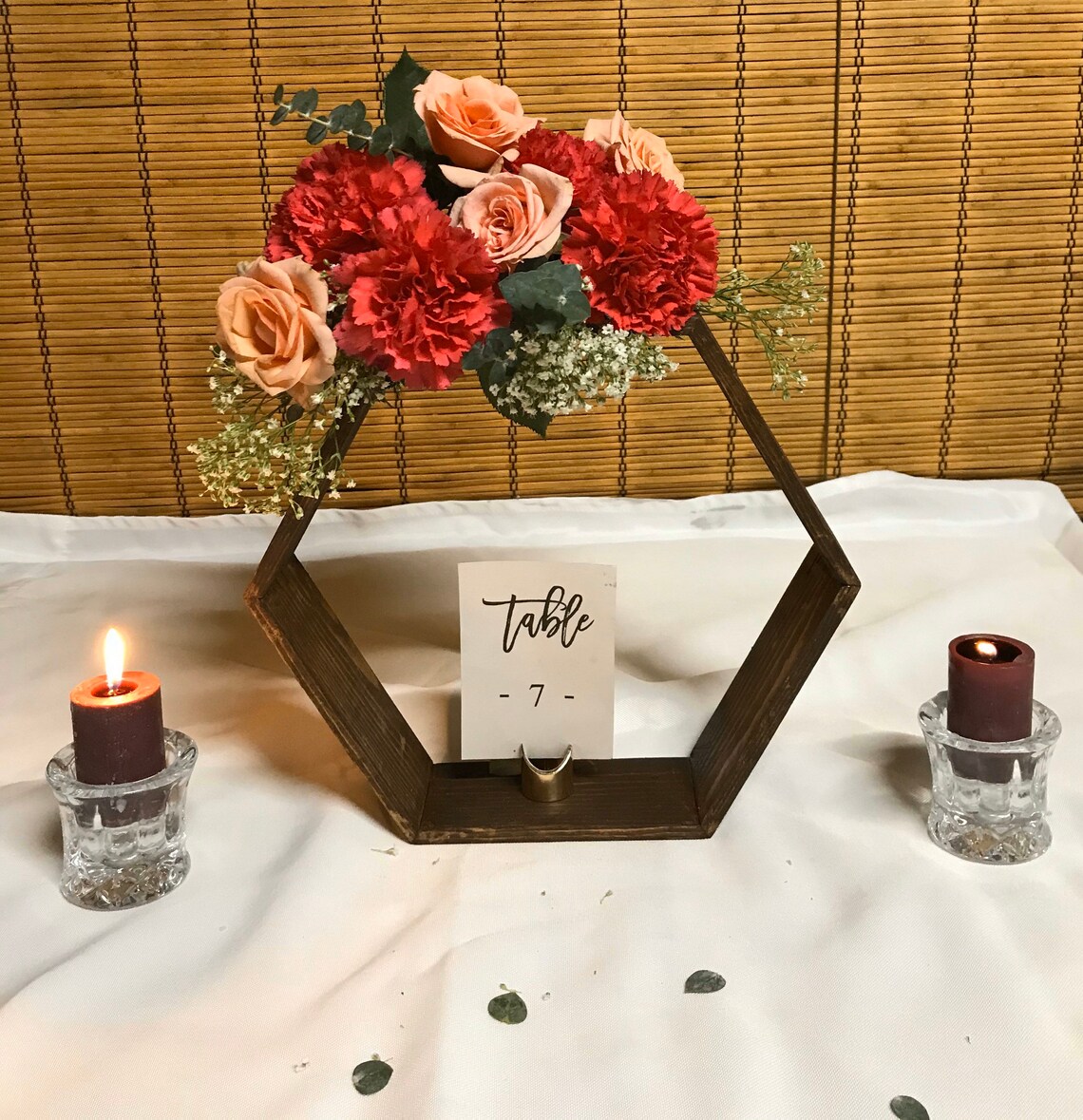 Wood Hexagon Terrarium Frame Geometric Terrarium Wedding | Etsy