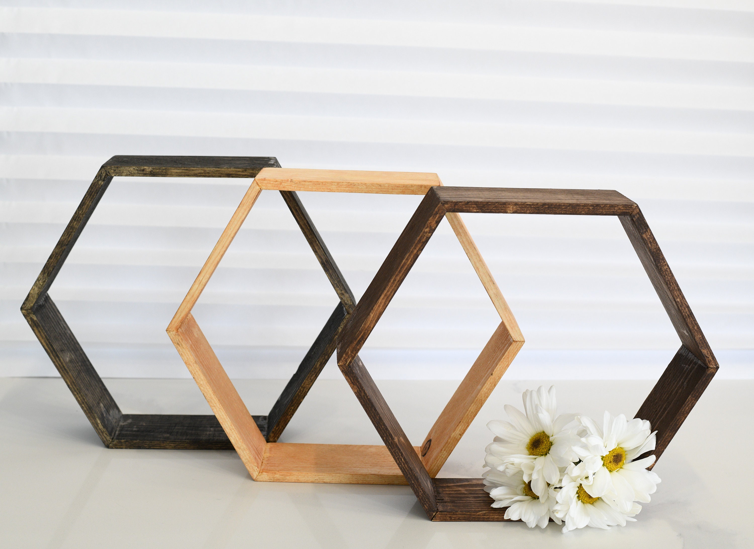 Wood Hexagon Terrarium Frame | Geometric Terrarium | Wedding Table ...