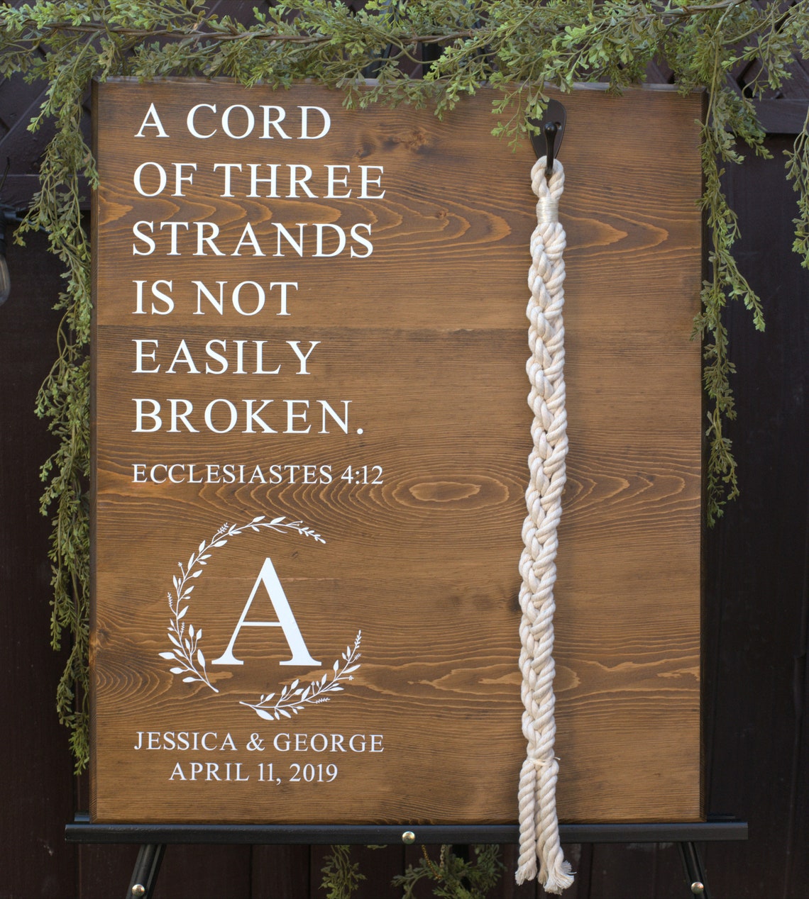 A Cord of Three Strands Wedding Sign Wedding Ceremony Decor | Etsy