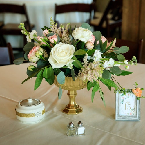 Gold Compote Bowl Gold Compote Vase Pedestal Vase Wedding - Etsy