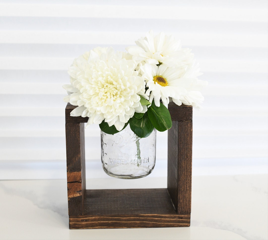 Wood Mason Box Holder | Wooden Boxes for Centerpieces | Square Vases ...