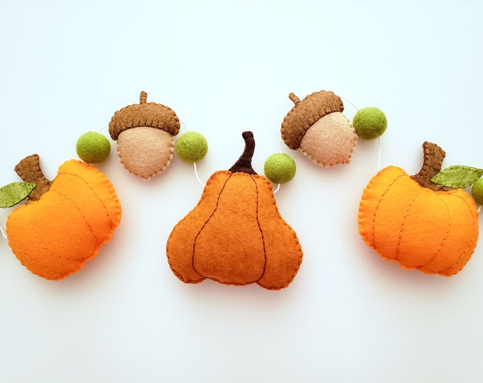 Pumpkin Garland for Autumn, Thanksgiving, Halloween & Fall Decor ...