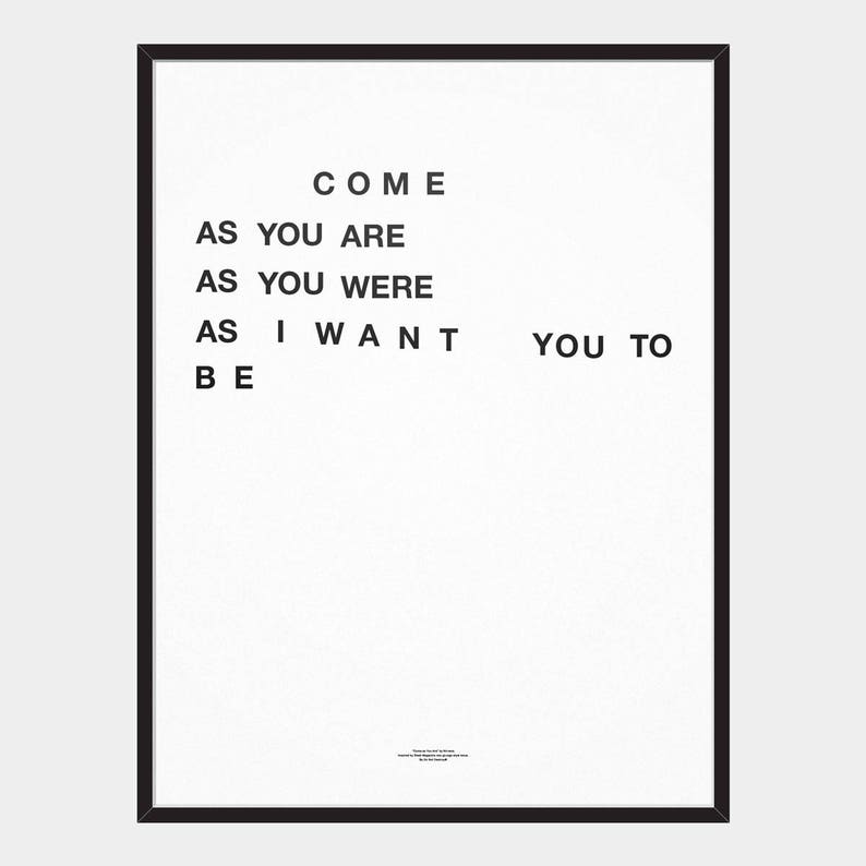 Music Series: Come as You Are Poster / Home Decor Prints, Inspirational ...
