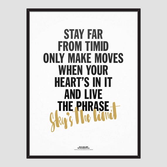 Music Series: Skys the Limit white Poster / Home Decor - Etsy