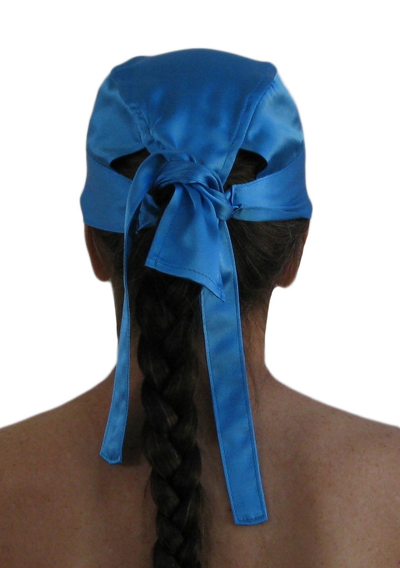 100% Silk Charmeuse Dew Rag Turquoise Blue Durag Doo-rag Du - Etsy