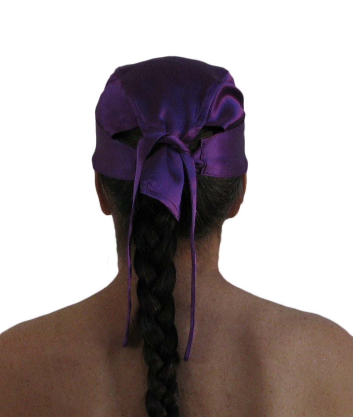 100% Silk Charmeuse Dew Rag Regal Purple Durag Doo-rag Du Rag Doo-rag ...