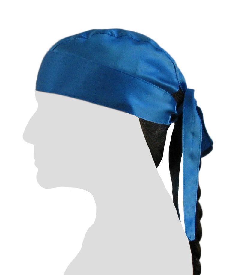 100% Silk Charmeuse Dew Rag Turquoise Blue Durag Doo-rag Du - Etsy