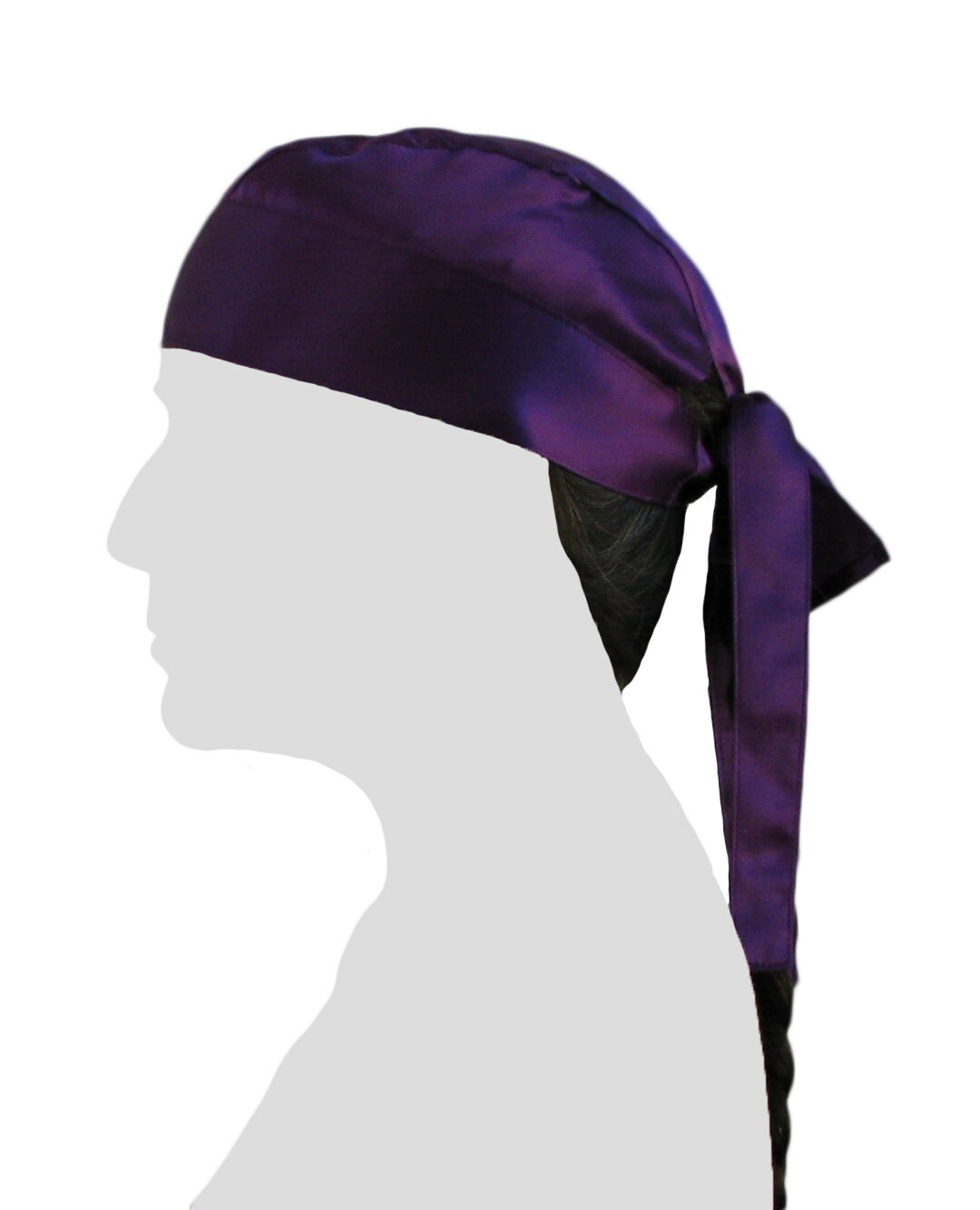 100% Silk Charmeuse Dew Rag Regal Purple Durag Doo-rag Du Rag Doo-rag ...