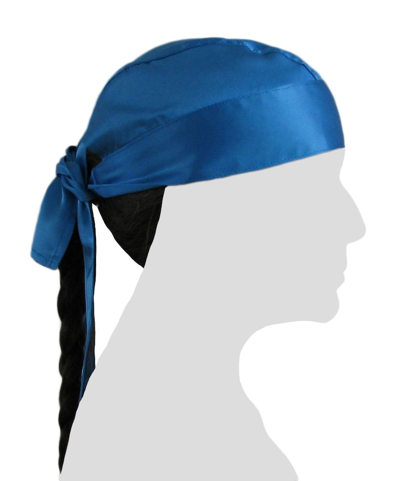100% Silk Charmeuse Dew Rag Turquoise Blue Durag Doo-rag Du - Etsy