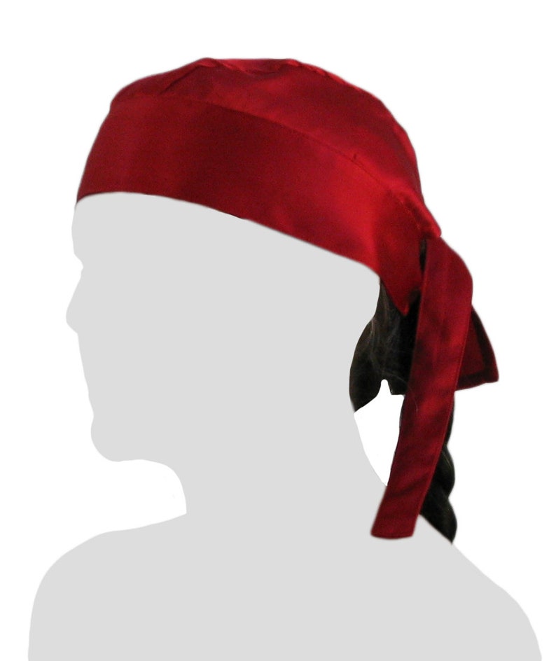 100% Silk Charmeuse Dew Rag True Fire Red Durag Doo-rag Du Rag Doo-rag ...