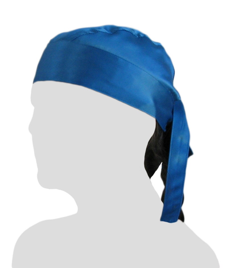 100% Silk Charmeuse Dew Rag Turquoise Blue Durag Doo-rag Du - Etsy