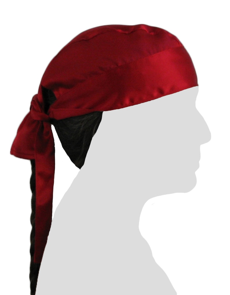 100% Silk Charmeuse Dew Rag True Fire Red Durag Doo-rag Du Rag Doo-rag ...