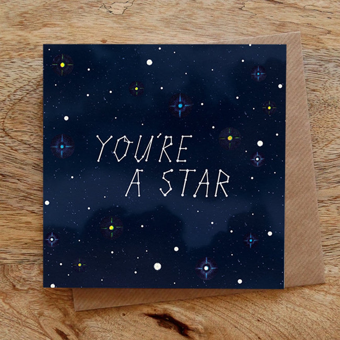 YOU'RE A STAR Greeting Card Constellations Card, Stars Greeting Card ...