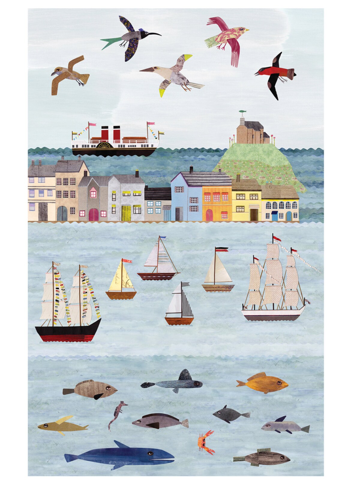 HARBOUR PRINT - Art Print, Collage, Illustration, Artist Print by ...