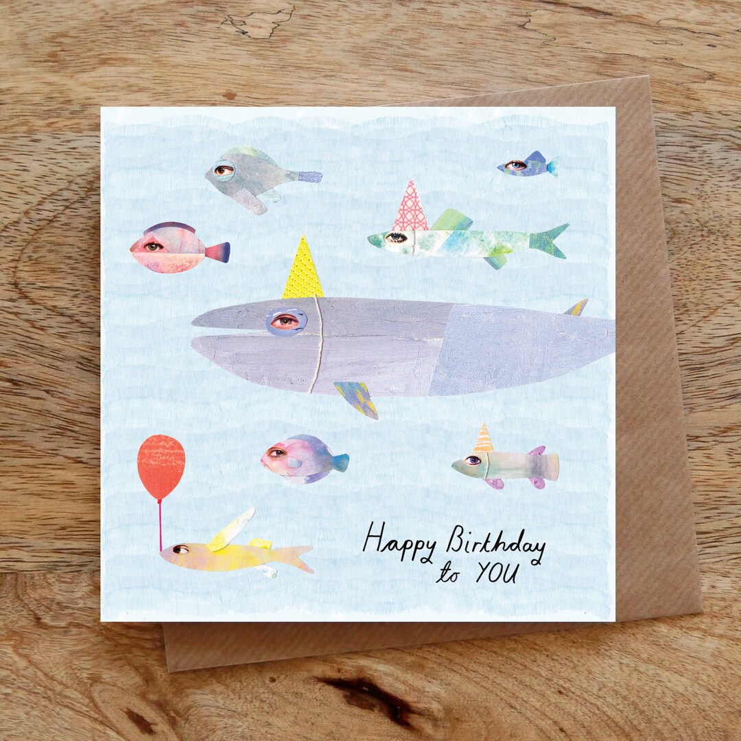 BIRTHDAY FISH Greeting Card, Birthday Card, Fish Card, Animal Birthday ...