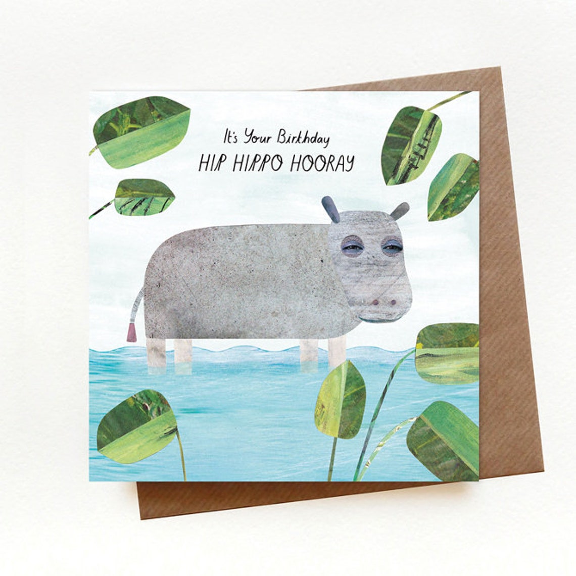 HIP HIPPO HOORAY It's Your Birthday Hippo Greeting Card | Etsy