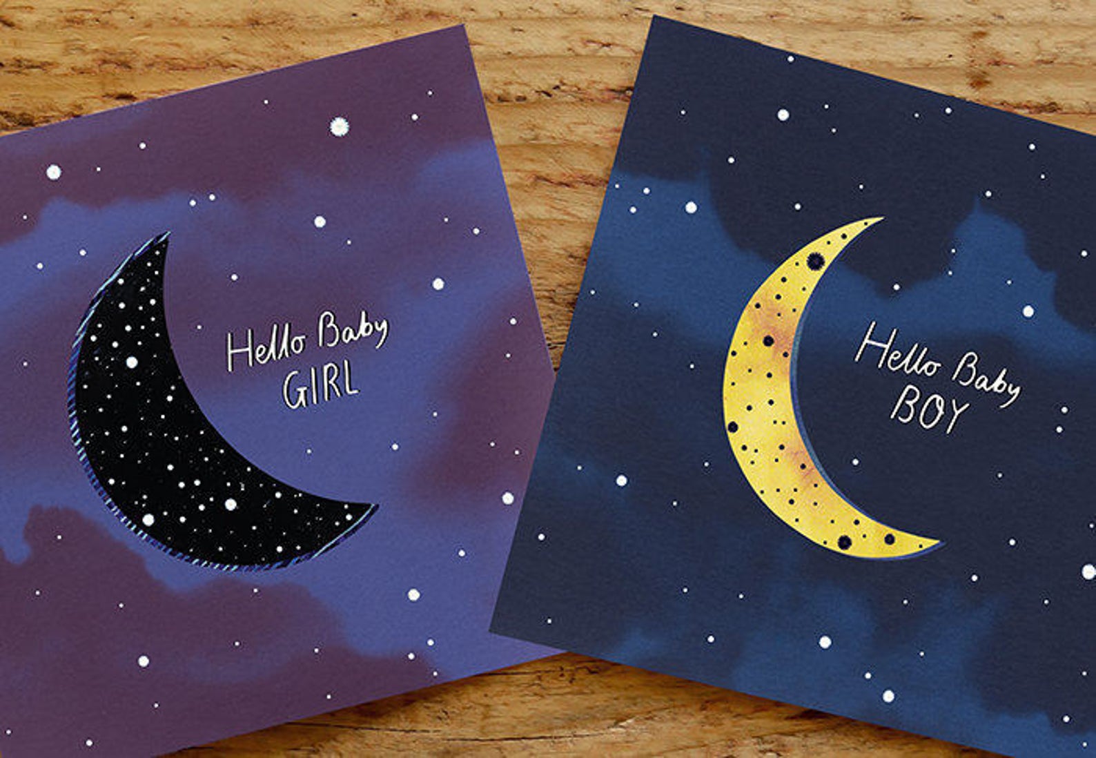 HELLO BABY BOY Night Sky Greeting Card New Baby Boy Card | Etsy