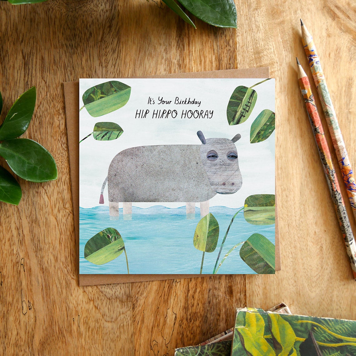 HIP HIPPO HOORAY It's Your Birthday Hippo Greeting Card - Etsy