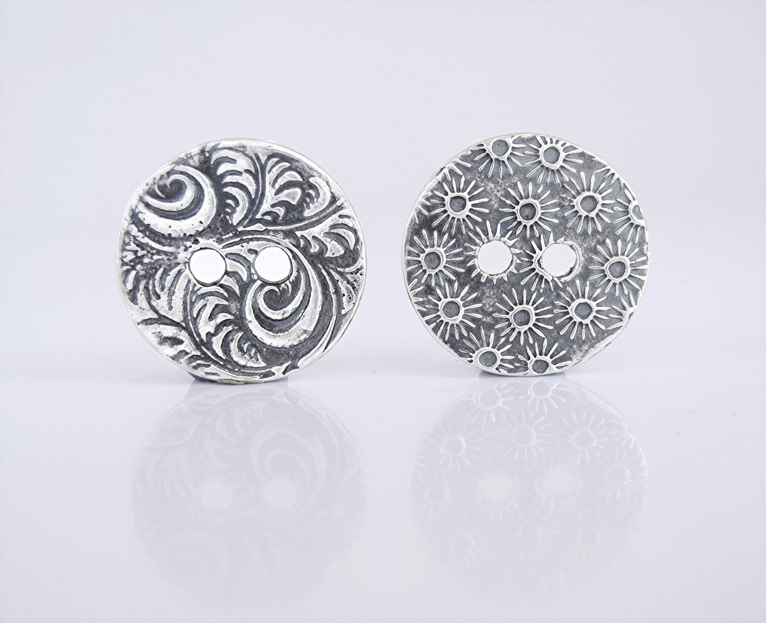 ONE REVERSIBLE Sterling Silver Button Clasp (bh1s), 3.5 Mm Button Hole ...