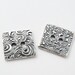 ONE 3mm Double Holed Button Clasp, (bh3s) Sterling Silver Square Button ...