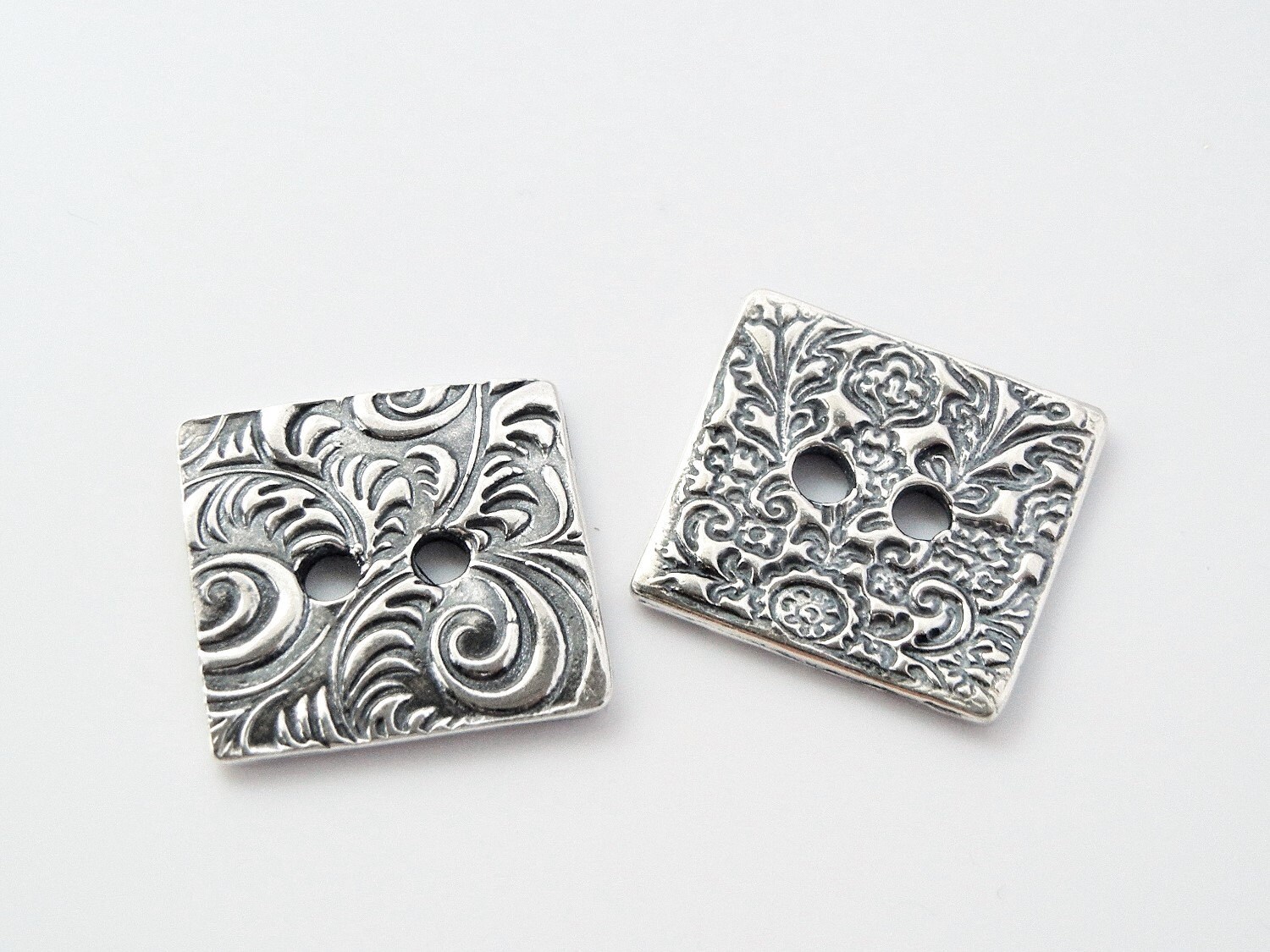 ONE 3mm Double Holed Button Clasp bh3s Sterling Silver - Etsy